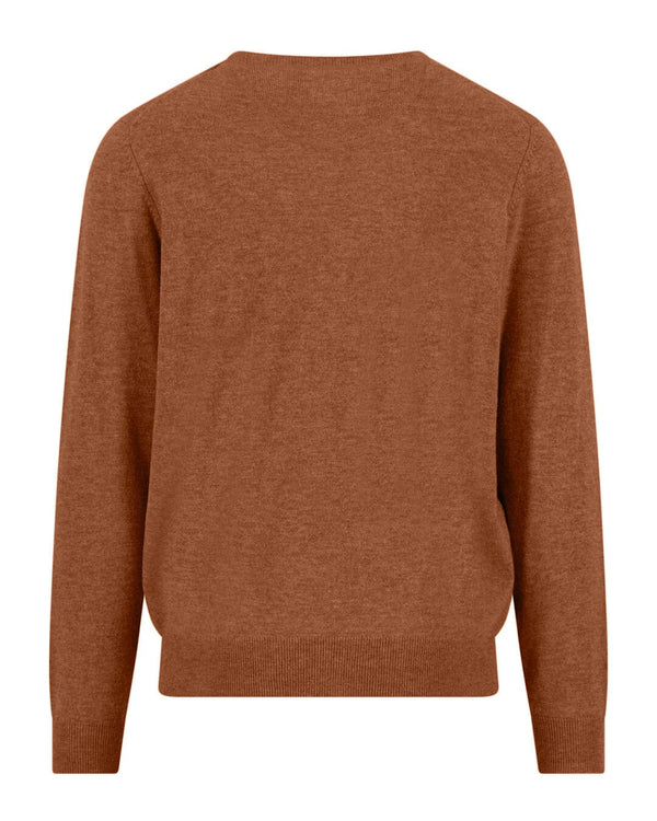 Fynch-Hatton Brown O-Neck Merino Cashmere Jumper | Bortex - Bortex Fine ...