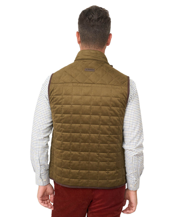 Gagliardi Olive Green Faux Suede Gilet - Bortex Fine Tailoring