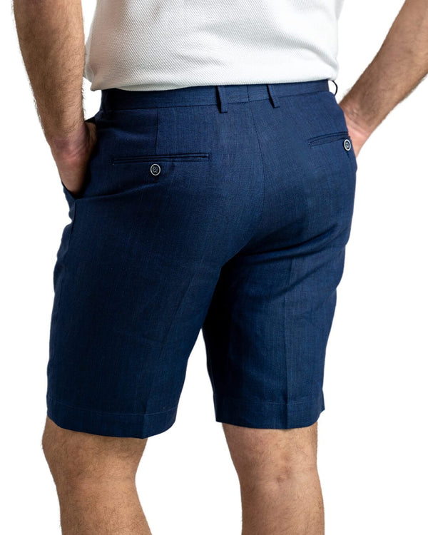 Gagliardi Blue Linen Shorts | Bortex - Bortex Fine Tailoring