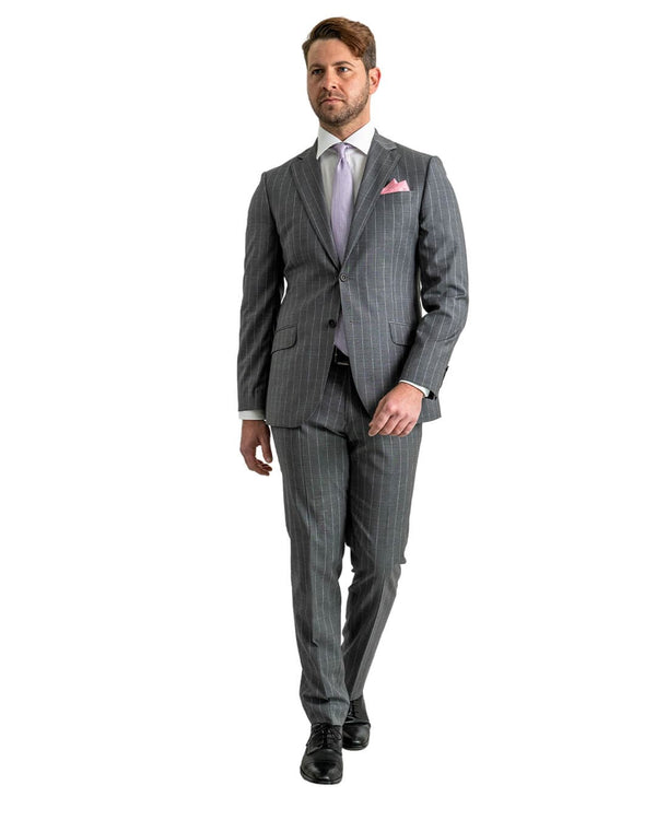Gagliardi Grey Reda Super 100s Wide Subtle Stripe Suit | Bortex ...
