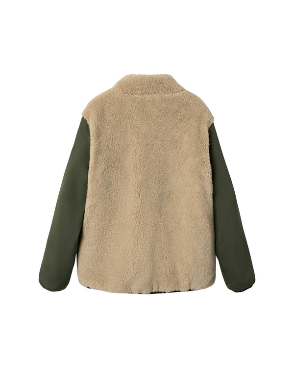 Name It Grey Sherpa Jacket Rev Beetle - Bortex Fine Tailoring